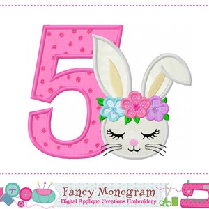 Easter Bunny Numbers Applique Bunny Girl Numbers Design Easter Numbers ...