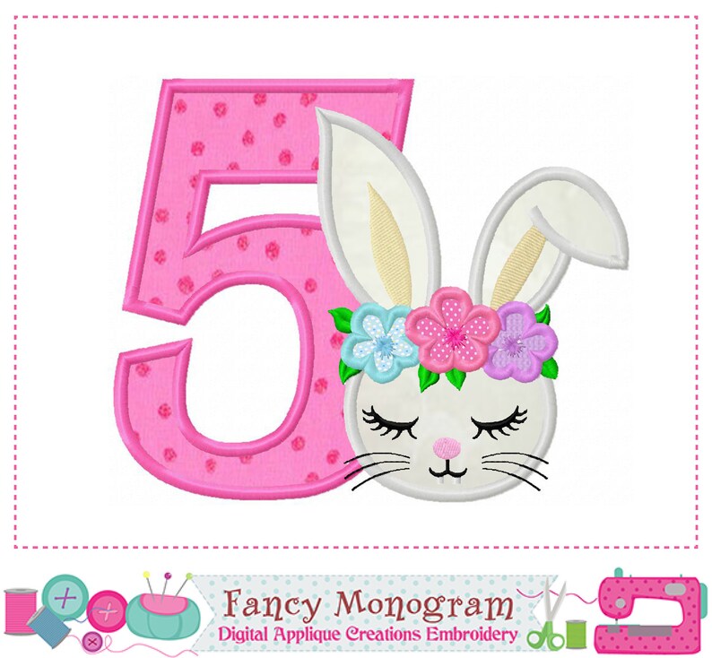 Easter Bunny Numbers Applique Bunny Girl Numbers Design - Etsy