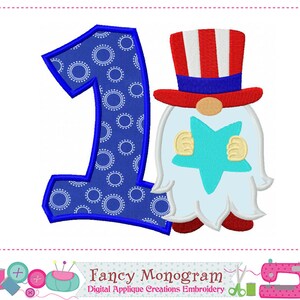 Independence Day Number Applique - 4th of July Patriotic Birthday ...