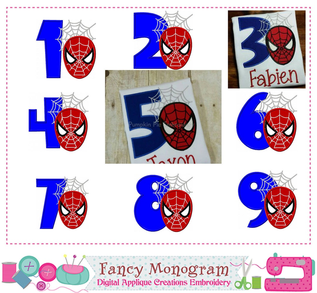 Superhero Numbers Applique Birthday Numbers Applique Machine Embroidery ...