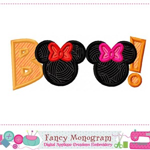 BOO Applique BOO Design BOO Embroidery Minnie Applique Minnie Design ...