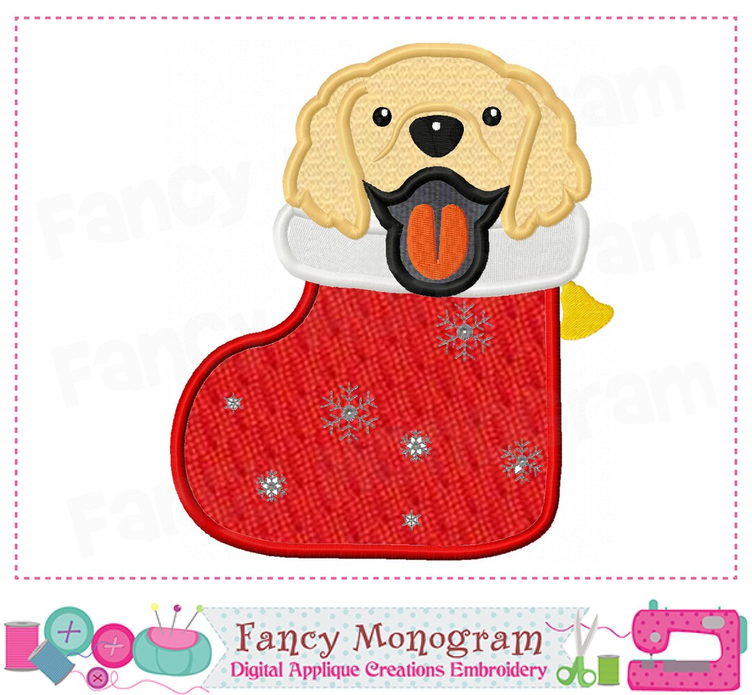 Christmas Radoe Dog Applique Design Christmas Gift Applique Design ...