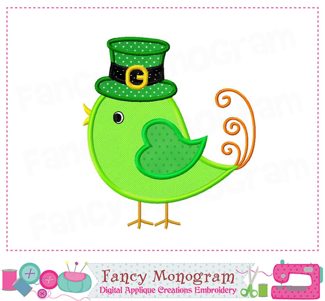 Saint Patrick's Day Saint Patrick Bird Bird Design Bird Applique Saint ...