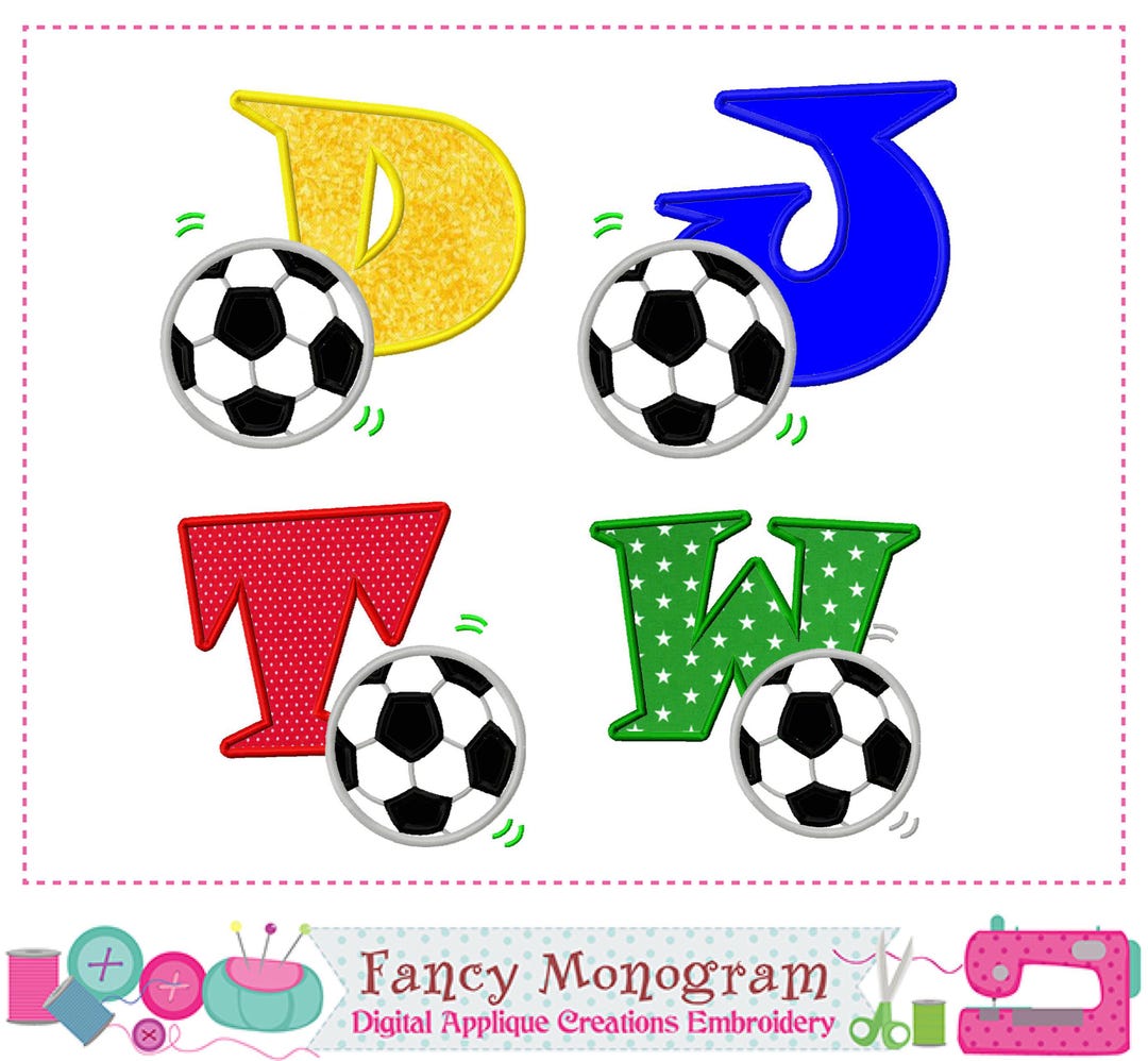 Soccer Alphabet Monograms | Fonts Machine Embroidery Design -1567 - Etsy
