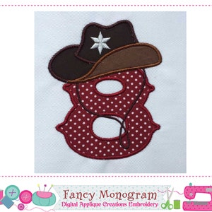 Cowboy Numbers Applique Design Birthday Numbers Embroidery Design ...