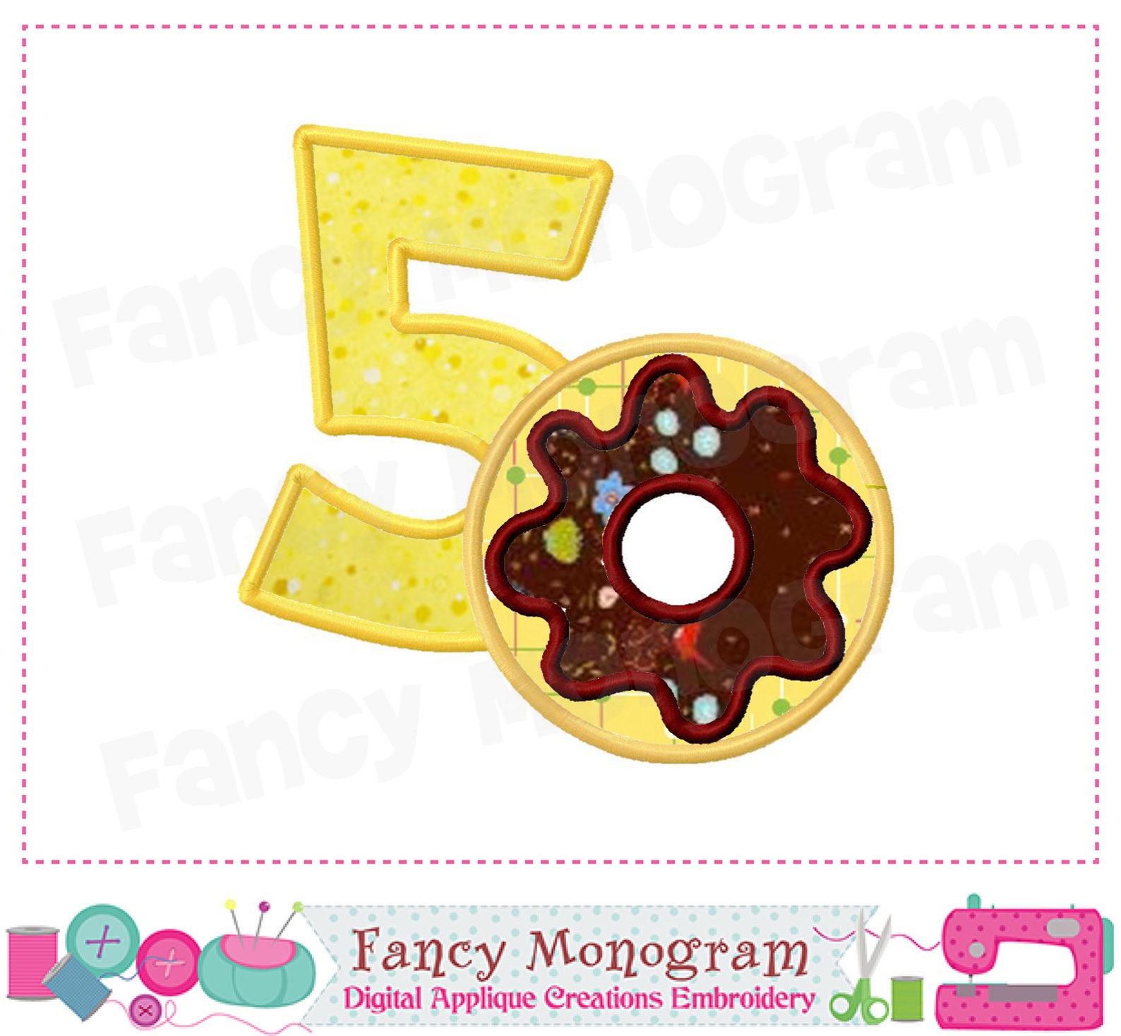 Donut Numbers Applique Birthday Numbers Embroidery Donut | Etsy
