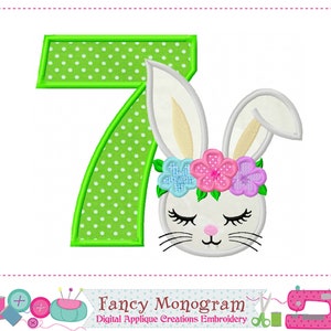 Easter Bunny Numbers Applique Bunny Girl Numbers Design Easter Numbers ...