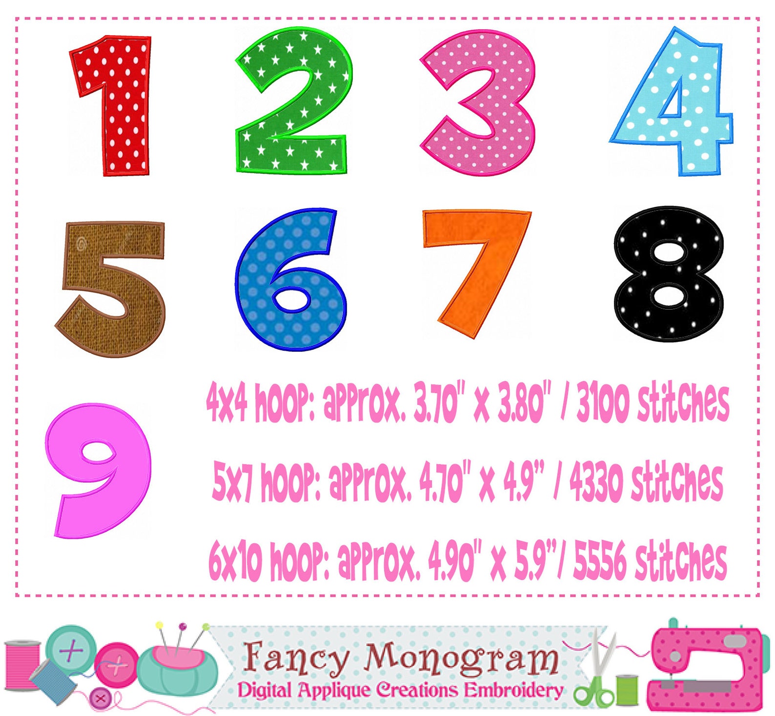 Numbers-embroidery Numbers Applique Birthday Numbers | Etsy