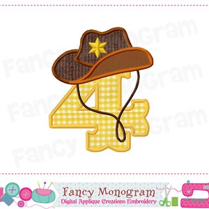 Cowboy Numbers Applique Design Birthday Numbers Embroidery Design ...