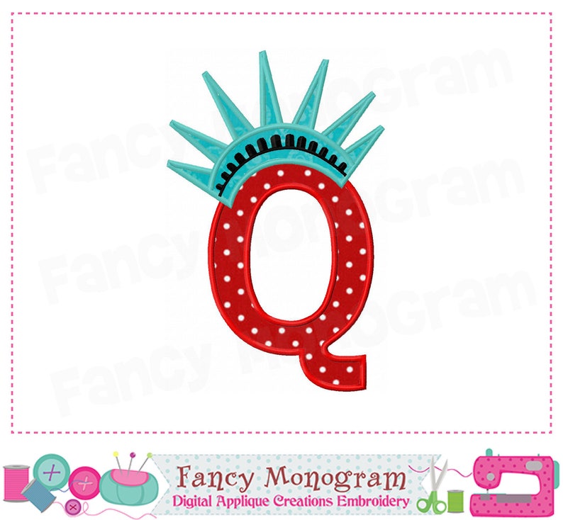 Liberty Crown Alphabet Embroidery 4th of July Monogram - Etsy