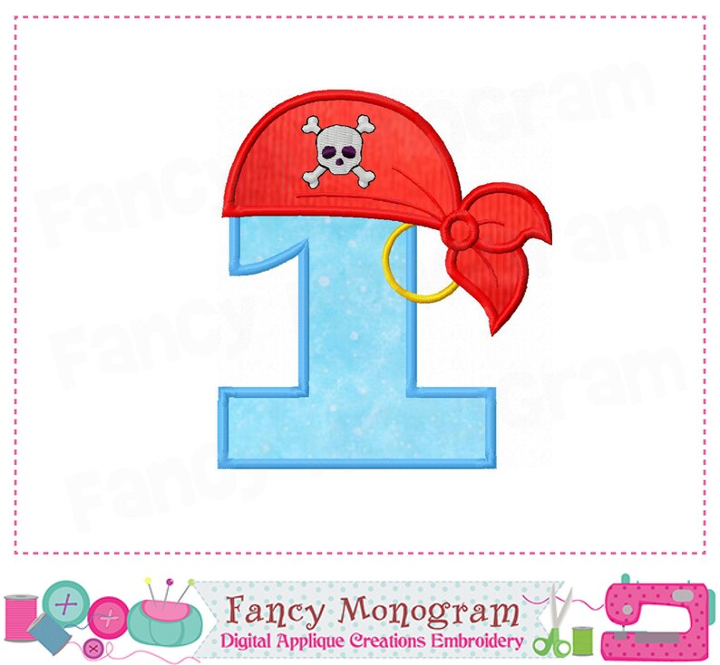 Pirate Applique Embroidery Numbers - Birthday Design -1673 - Etsy
