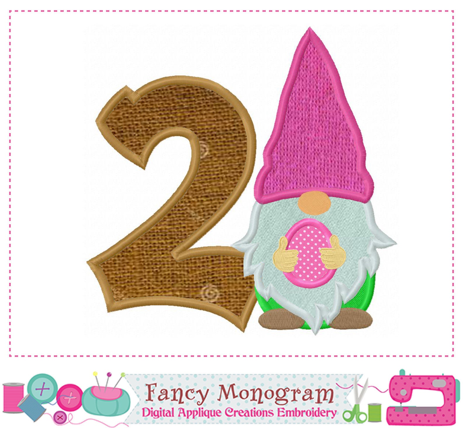 Easter Gnome Numbers Design Gnome Number Applique Design | Etsy