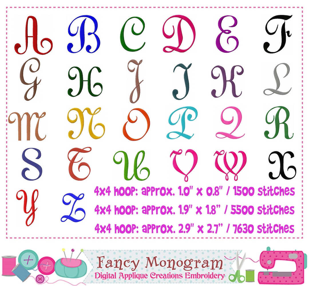 Embroidery Design Fonts Set With Stylish Alphabet Letters - Shirt ...