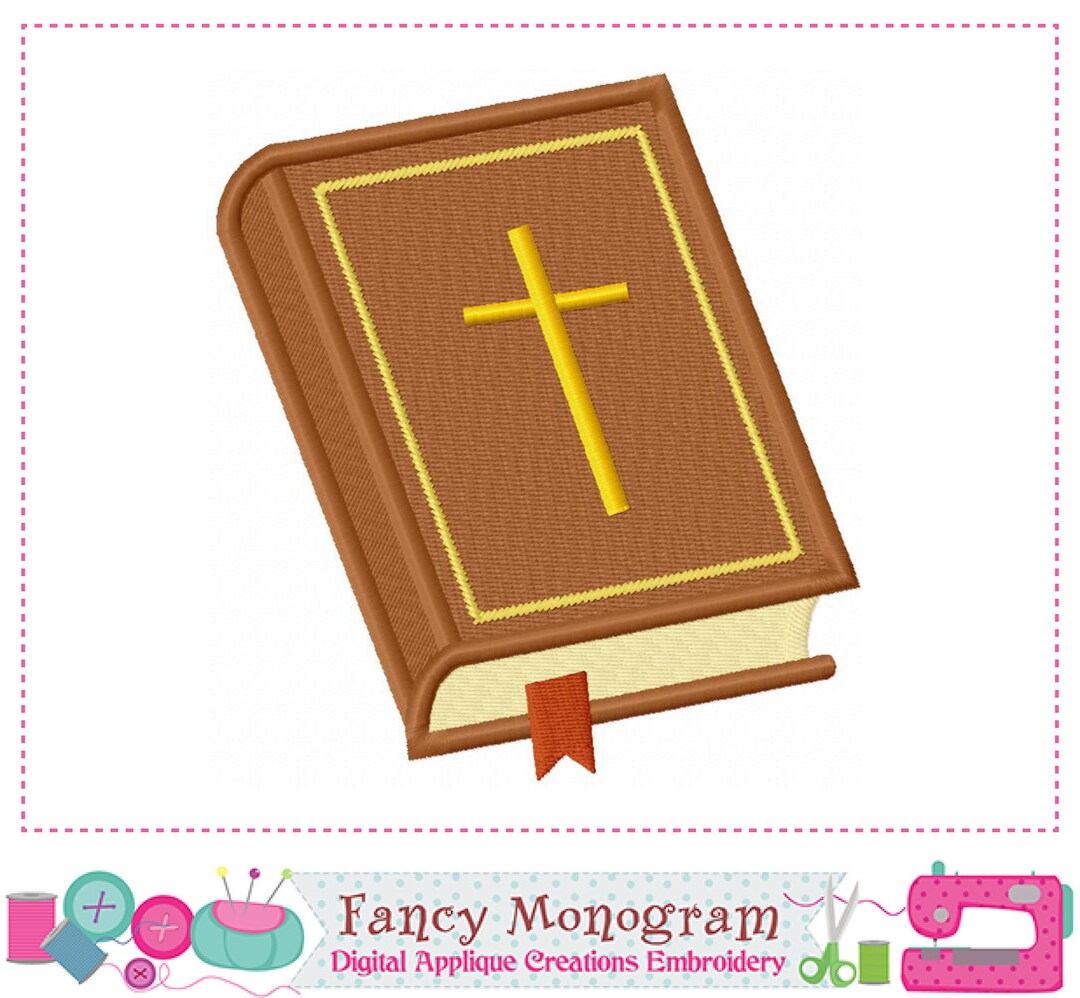 Holy Bible Embroidery Design: Religious Machine Pattern (digital ...