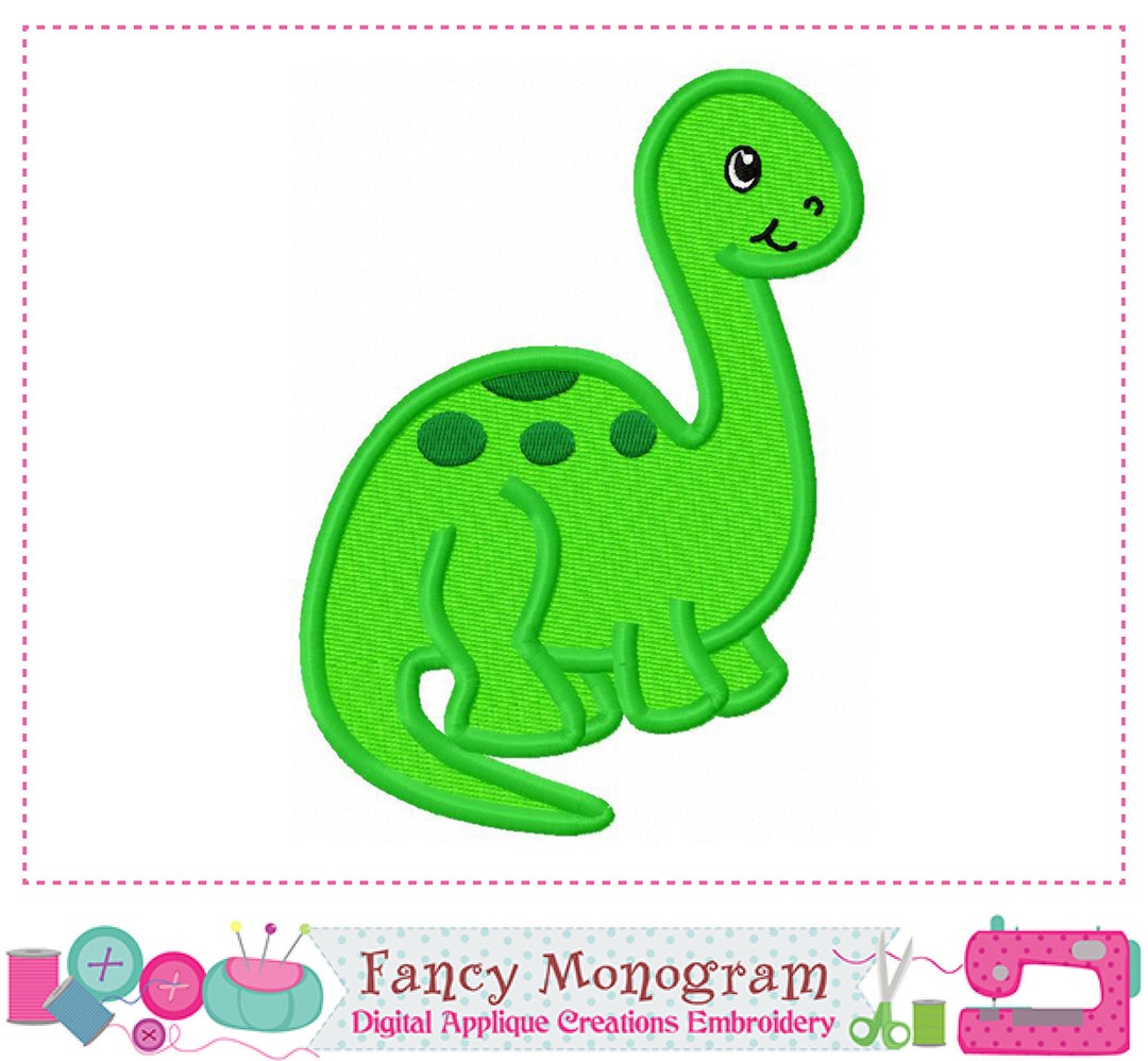 Machine Embroidery Dinosaur Applique Design, Dinosaur Applique, Baby ...