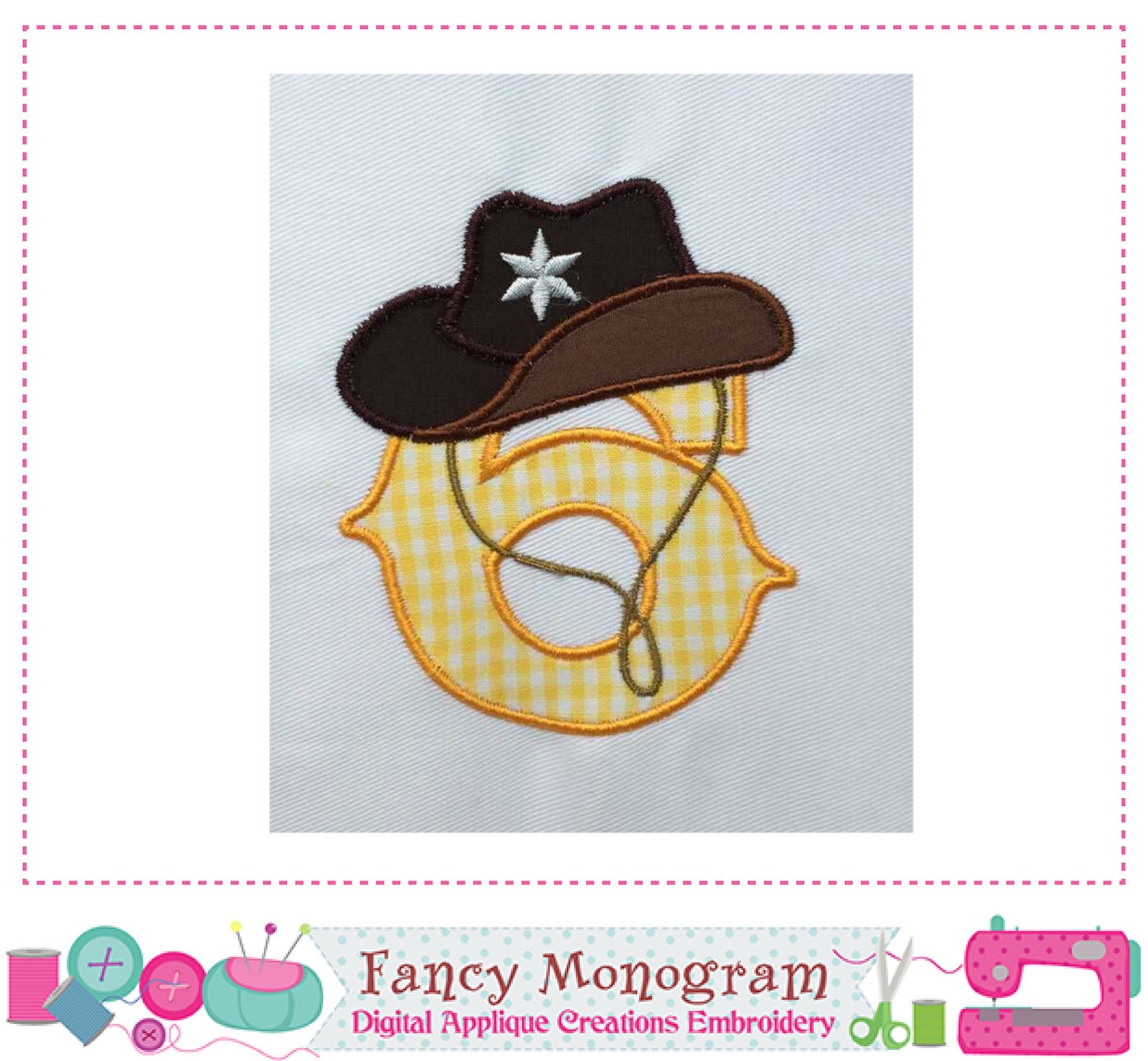 Cowboy Numbers Applique Design Birthday Numbers Embroidery Design ...