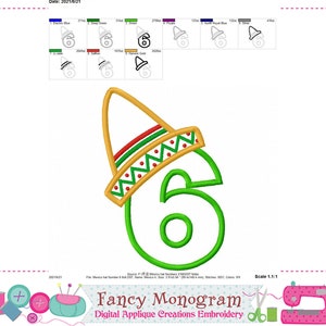 CINCO DE MAYO Numbers Applique Design Birthday Numbers Embroidery ...