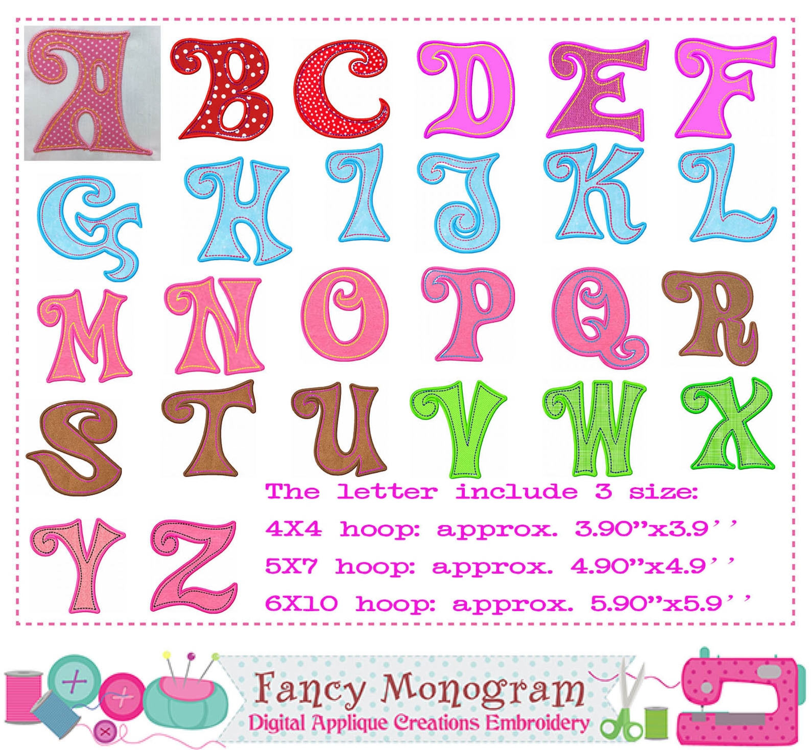 Alphabet Embroidery-alphabet Applique-font Applique-font in 3 | Etsy