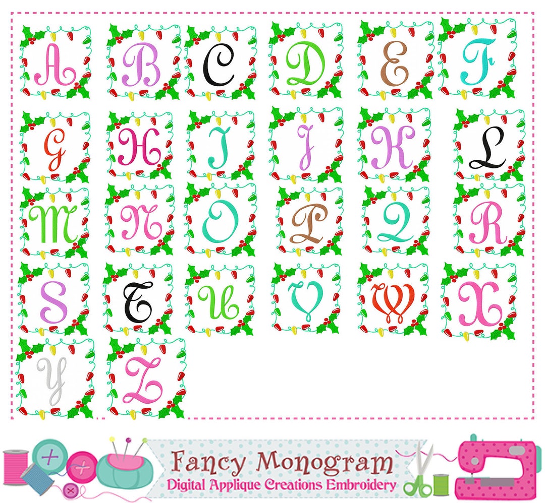 Machine Embroidery Large Fonts Christmas Embroidery, Pillow Letters ...
