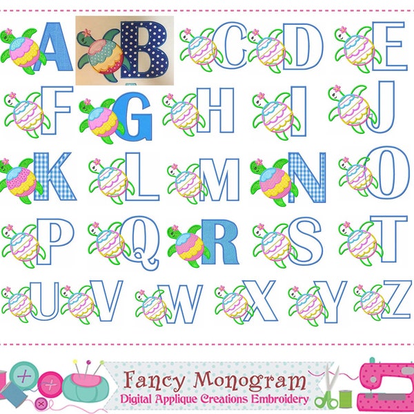 Turtle Letters - Etsy