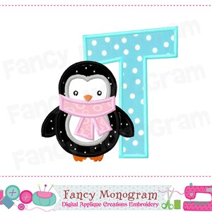 Penguin Alphabet Design Christmas Monograms Design Winter Letters ...