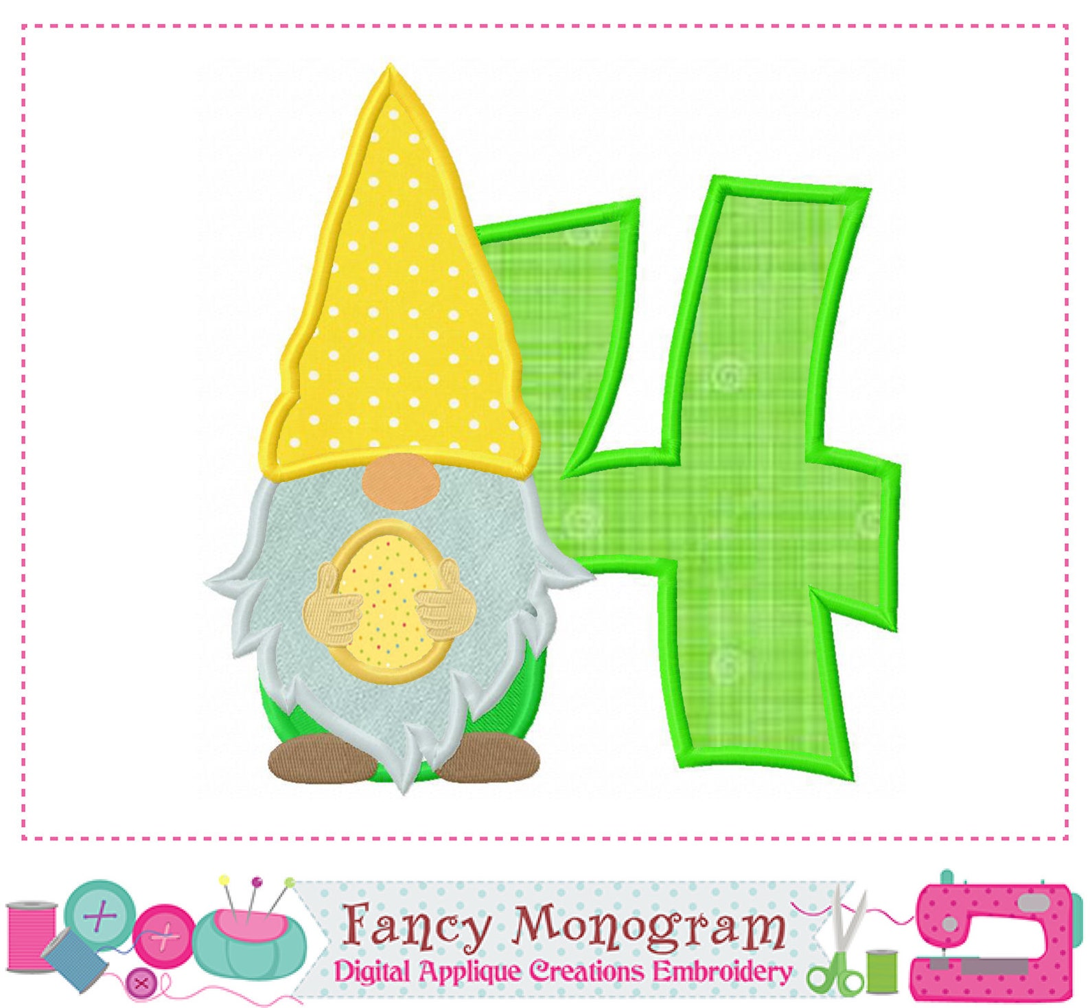 Easter Gnome Numbers Design Gnome Number Applique Design - Etsy