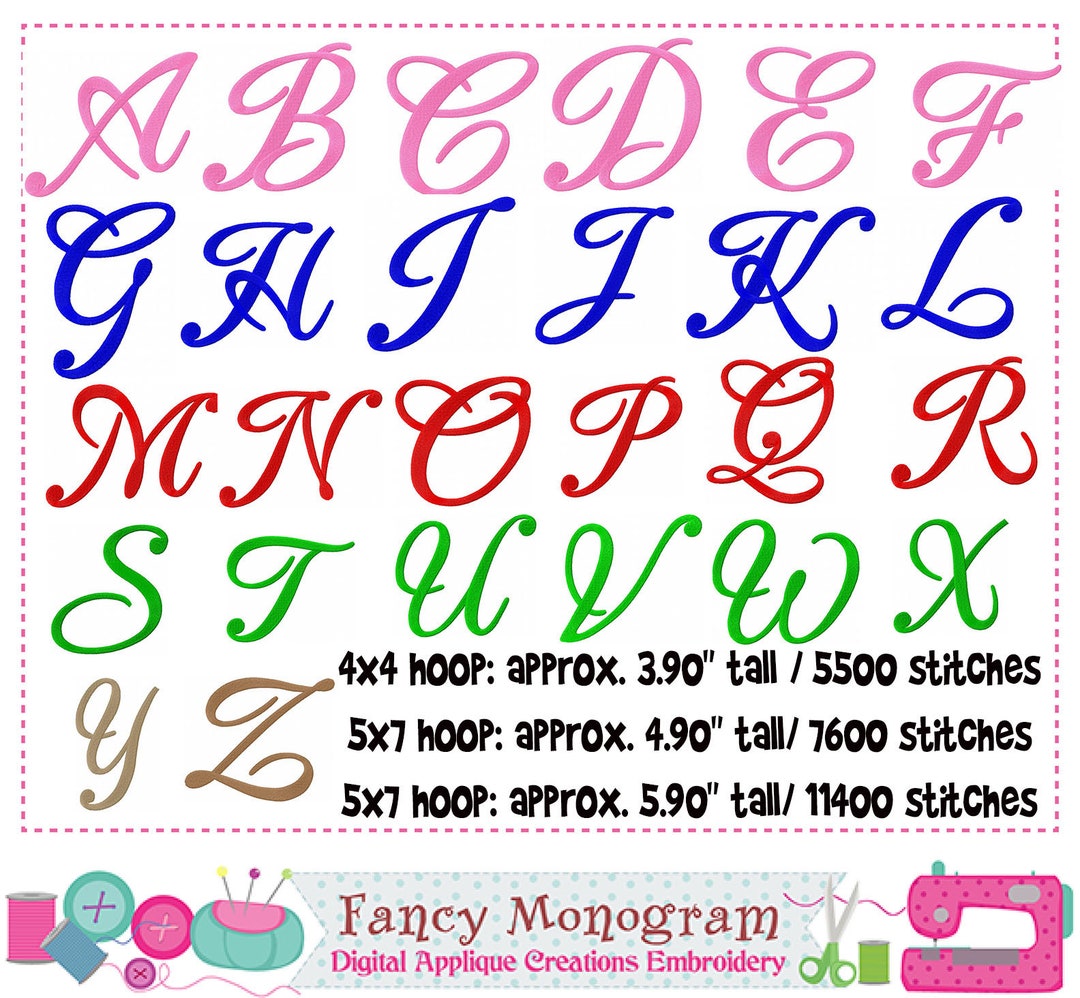 Letters Alphabet Fonts Embroidery Applique-instant DOWNLOAD Large Fonts ...