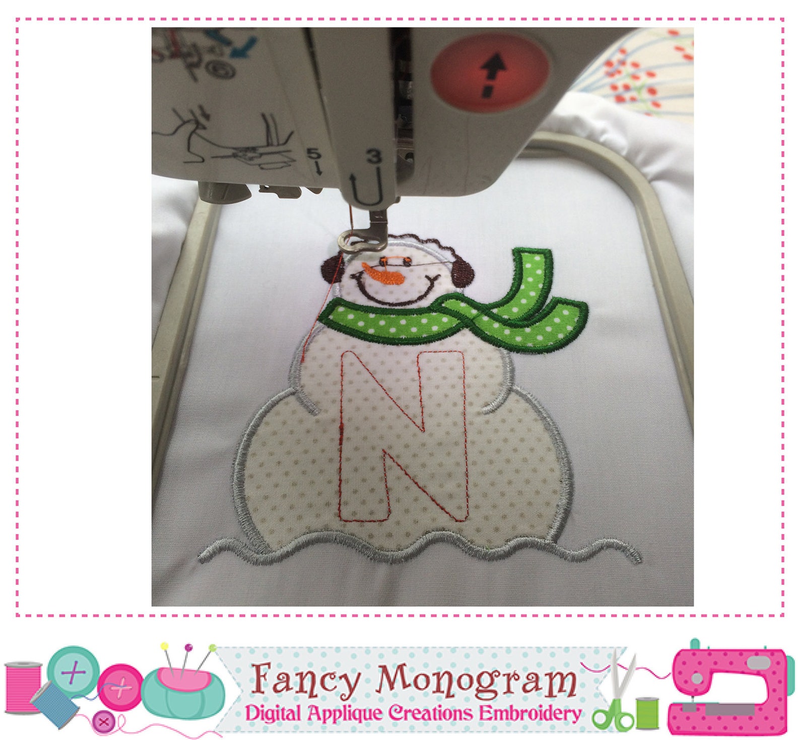 Snowman Alphabet Design Christmas Letters Applique Winter | Etsy