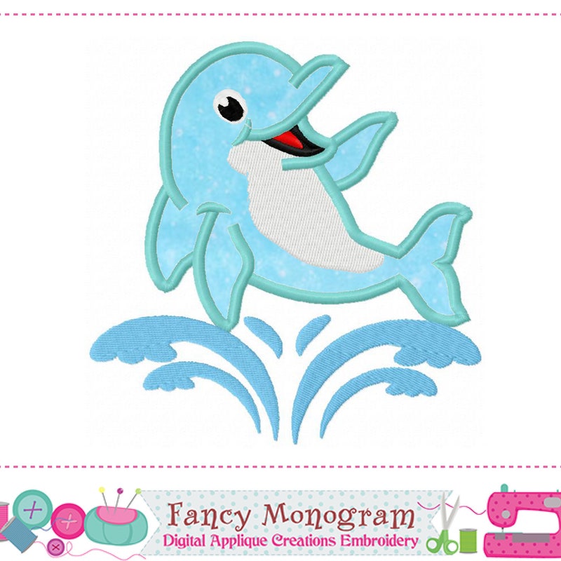 Dolphin Applique - Etsy