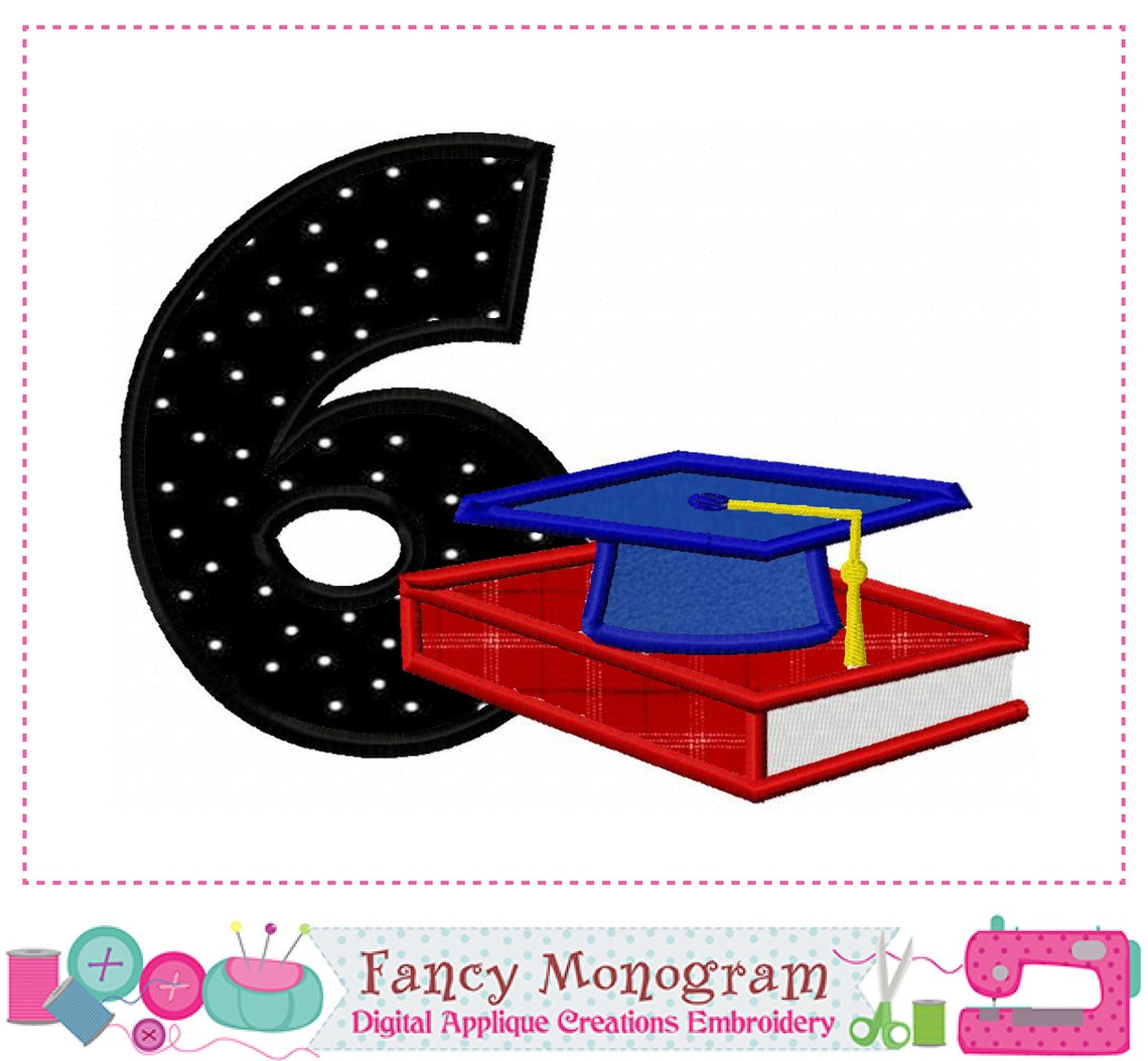 Graduation Numbers Applique Embroidery Design (digital Download) 2167 ...