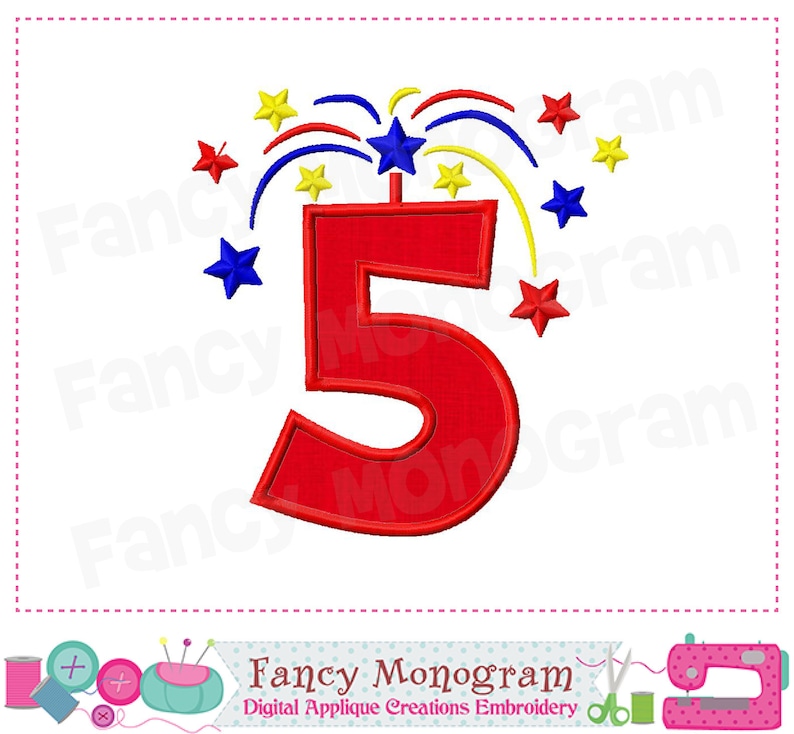 4th of July Numbers Applique Independence Day Numbers - Etsy