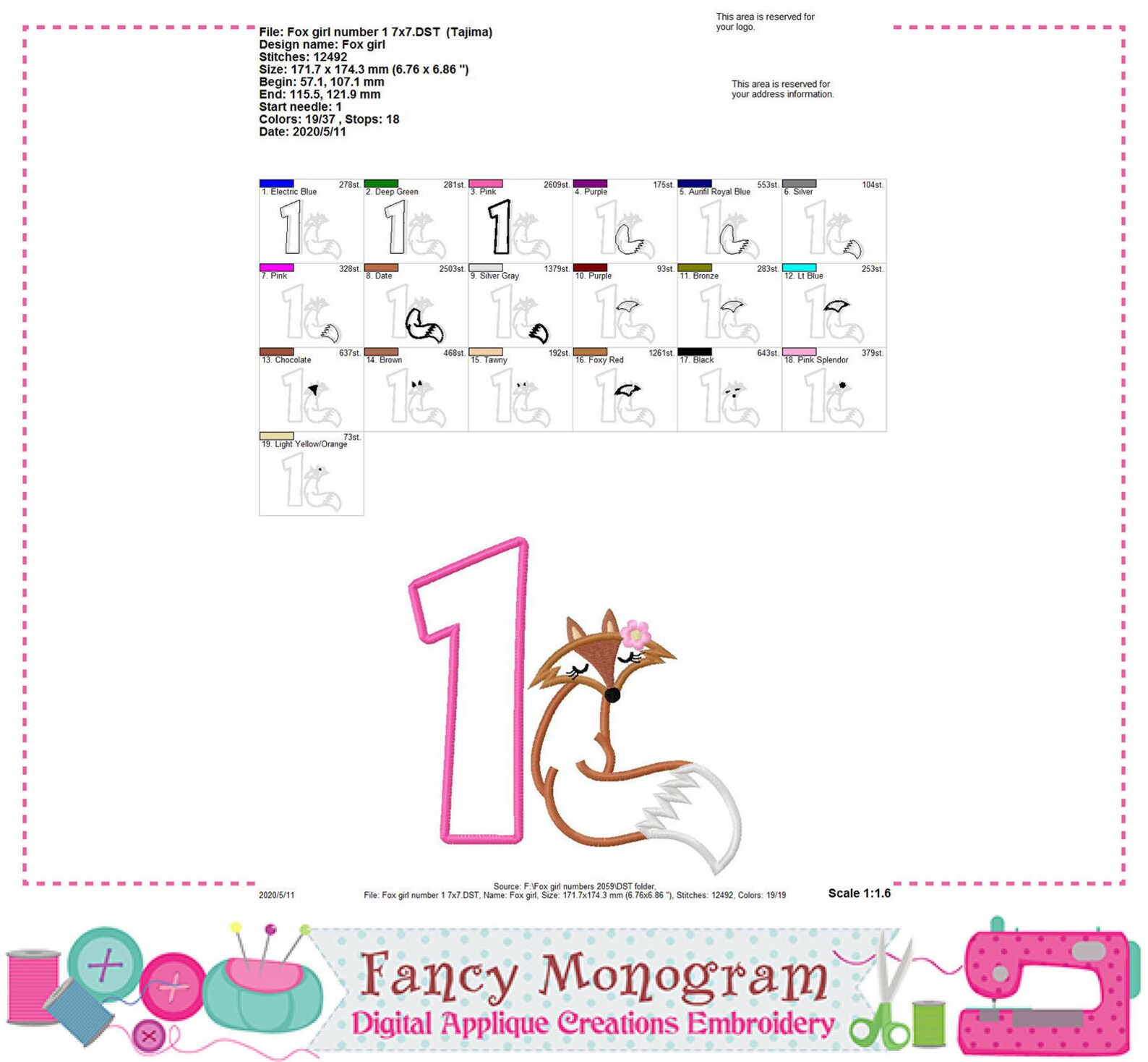 Fox Numbers applique design Easter numbers applique | Etsy