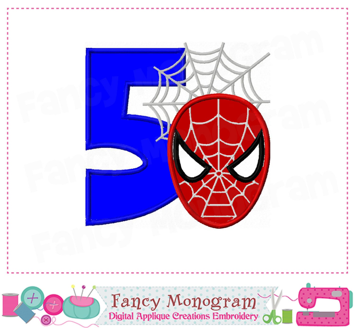 Spiderman Number 5 applique,Birthday number 5 applique,My 5th birthday ...