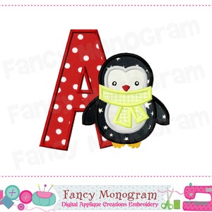 Penguin Alphabet Design Christmas Monograms Design Winter Letters ...