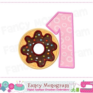 Donut Numbers Applique Birthday Numbers Embroidery Birthday Party ...