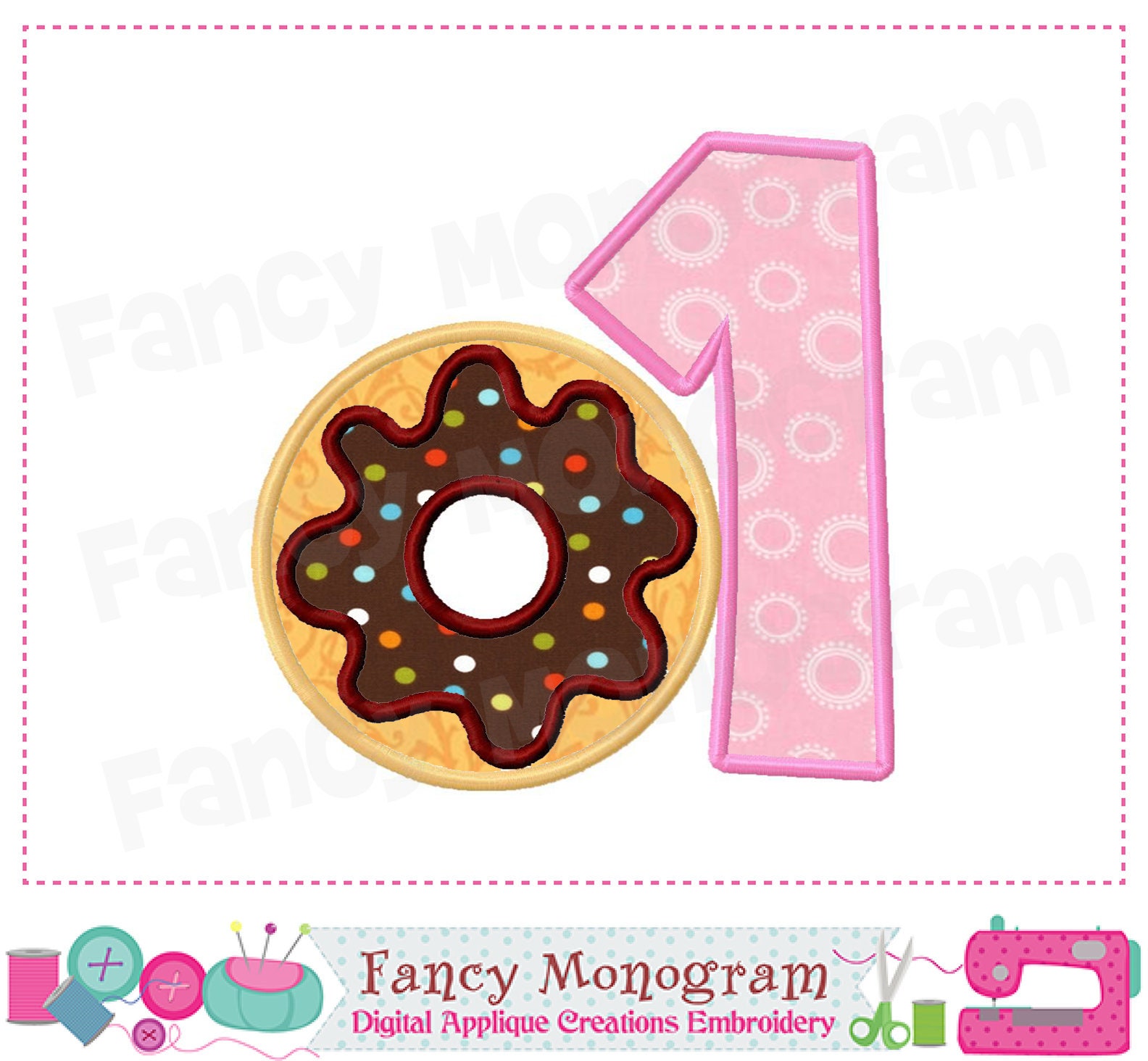 Donut Numbers Applique Birthday Numbers Embroidery Donut | Etsy