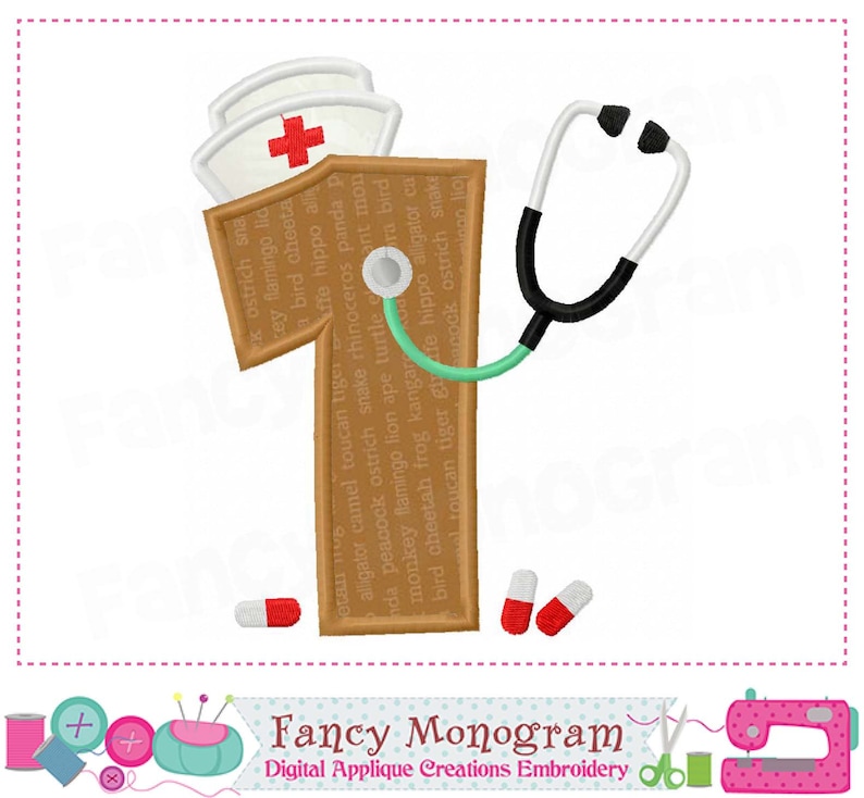 Nurse Numbers Applique Embroidery - Birthday Theme Stitch -243M - Etsy
