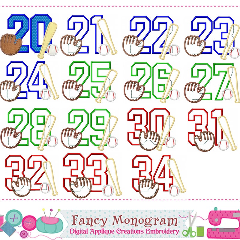 Embroidery Numbers - Etsy