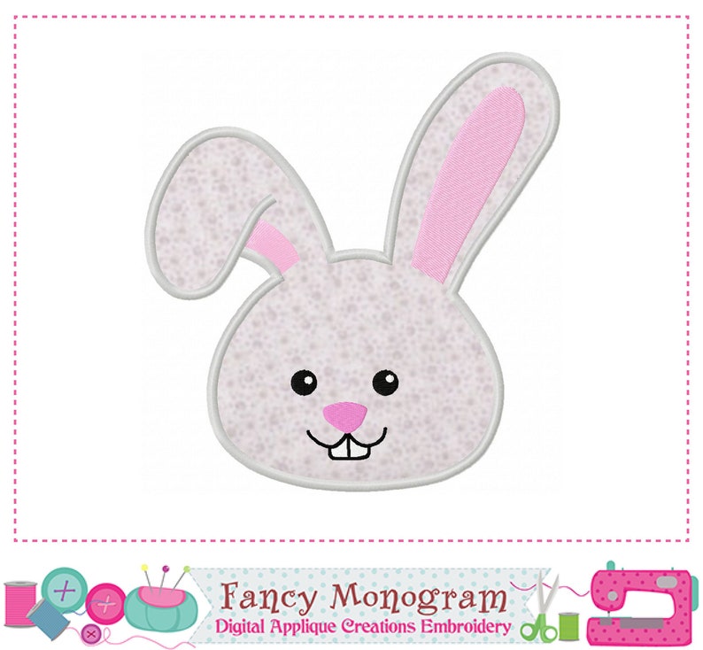Easter Bunny Machine Embroidery Applique - Kids' Craft Decor -2033 - Etsy