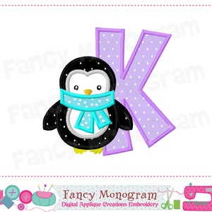 Penguin Alphabet Design Christmas Monograms Design Winter Letters ...