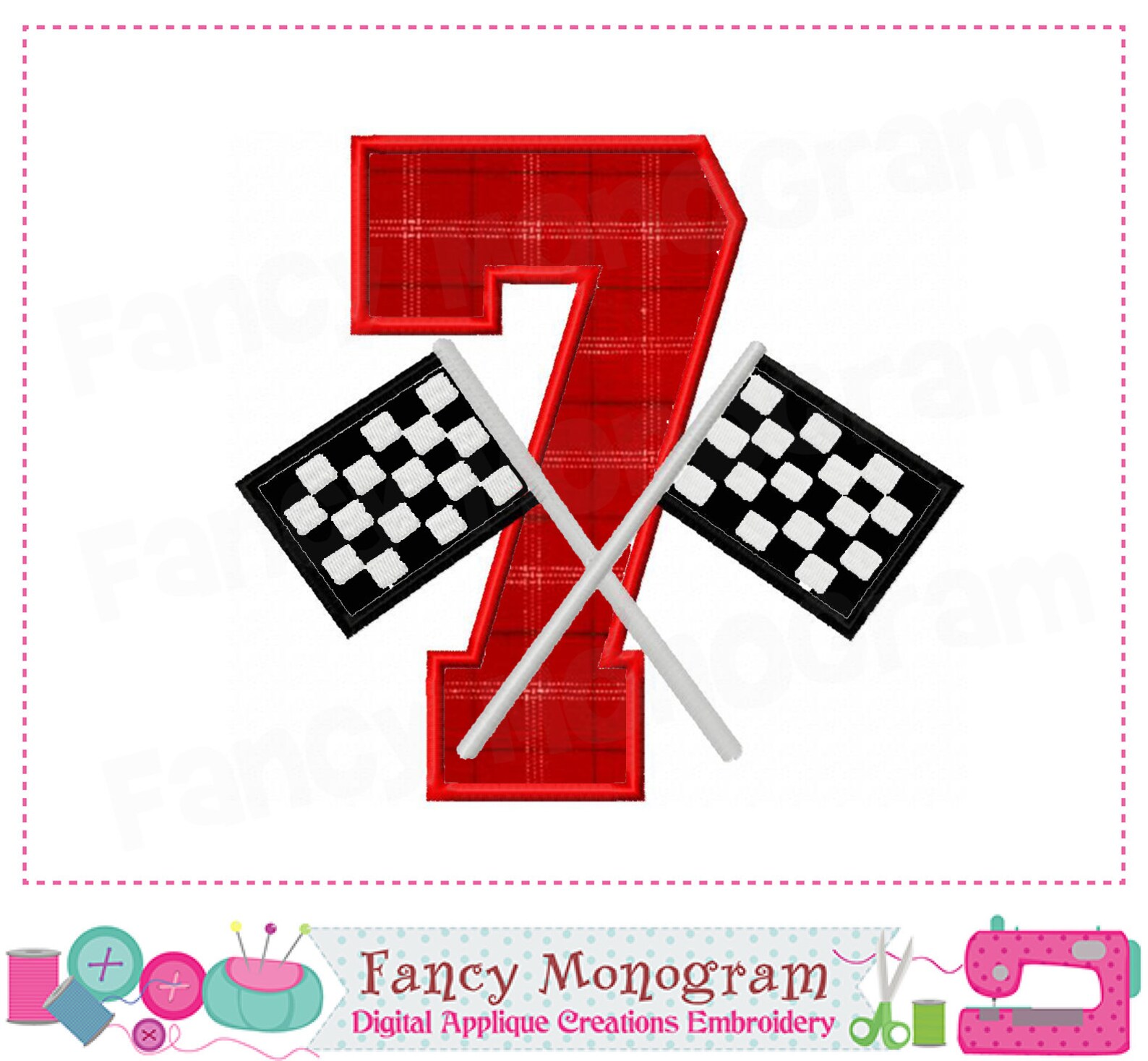 Race Flags Numbers Applique Kart Racing Numbers Embroidery - Etsy