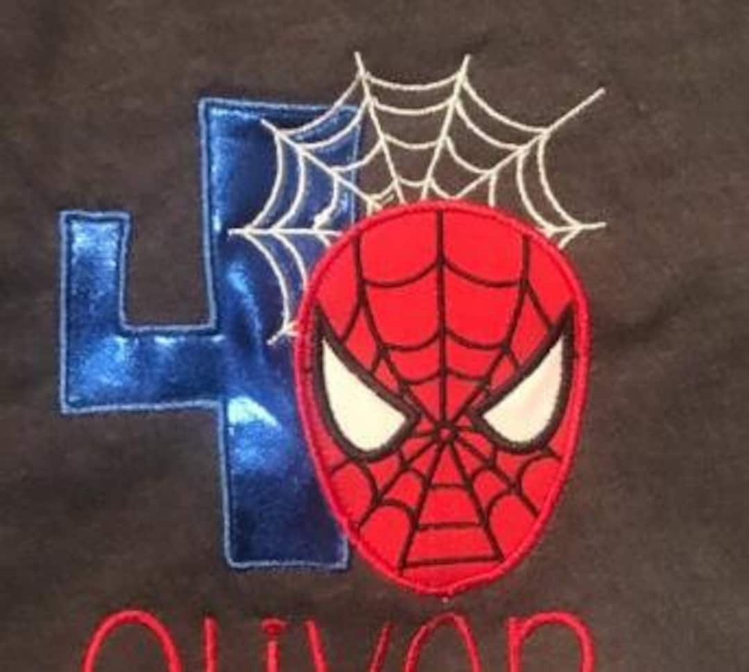 Superhero Number 4 Applique Birthday Number 4 Applique My 4th Birthday ...
