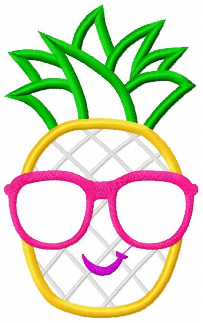 Pineapple Applique Pineapple Embroidery Pineapple Design - Etsy