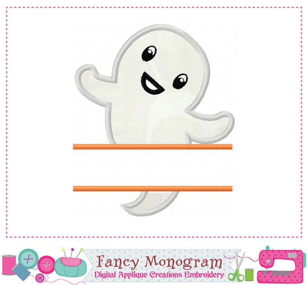 Halloween Ghost Split Design Embroidery Patch - Boo-tiful Halloween ...