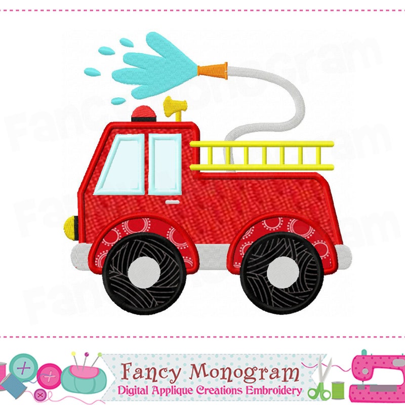 Firetruck for Quilt - Etsy