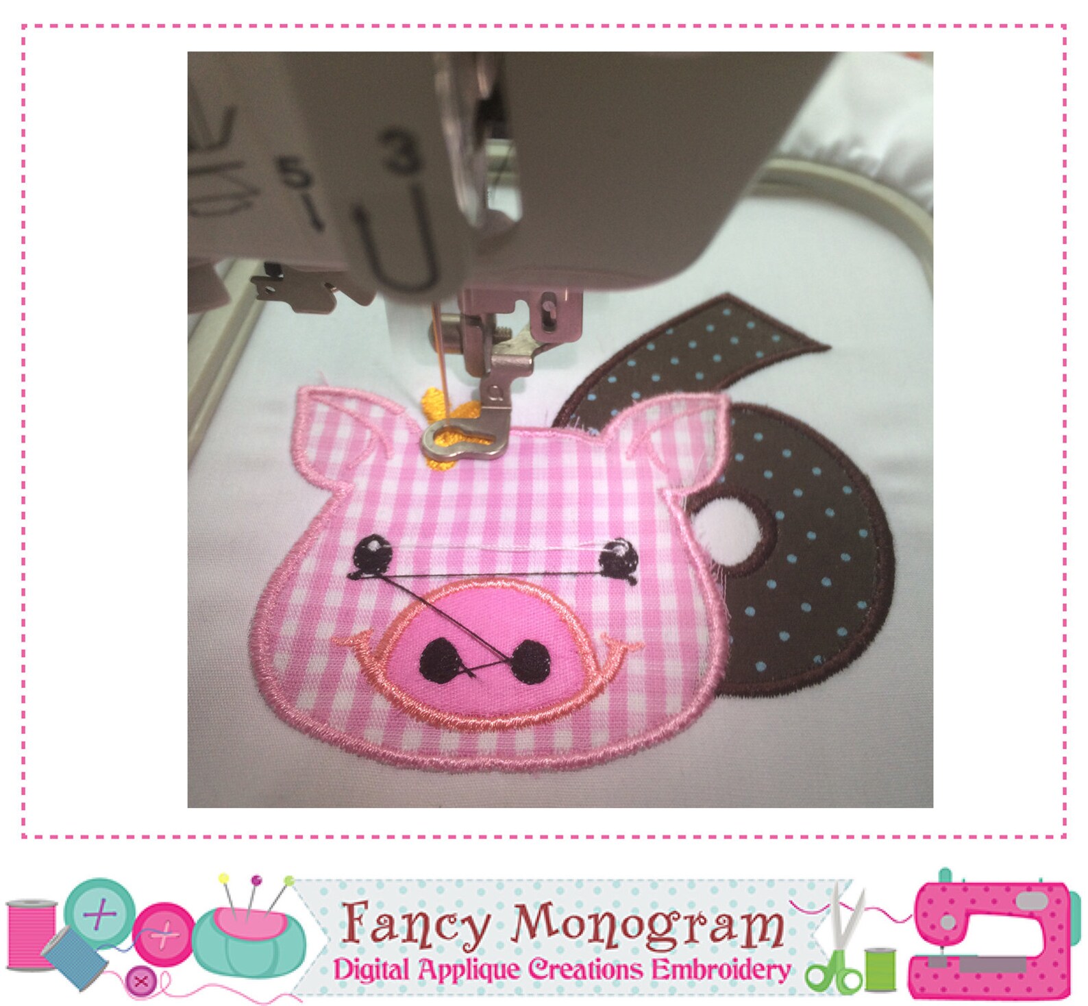 Piggy Numbers Applique Birthday Numbers Embroidery Piggy - Etsy