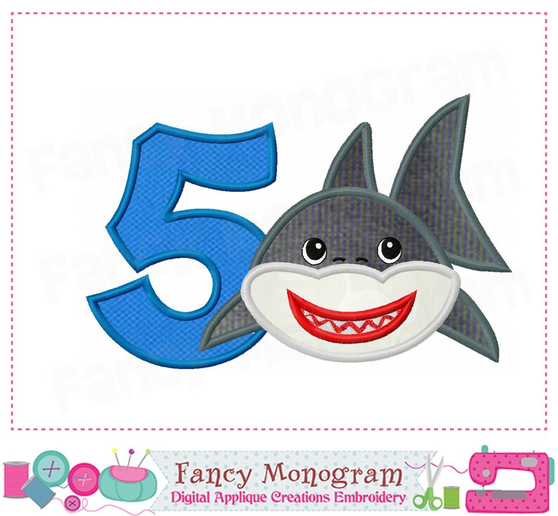 Shark Dad Numbers Applique Shark Numbers Embroidery Shark - Etsy
