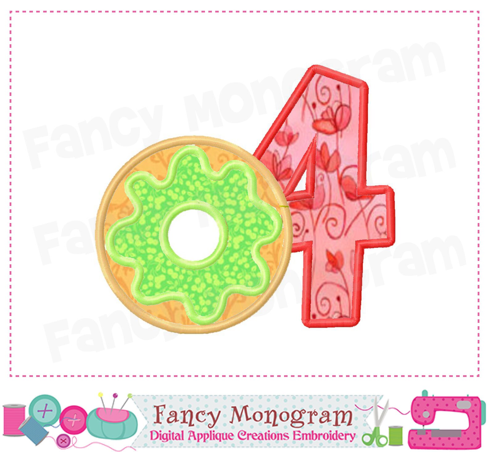 Donut Numbers Applique Birthday Numbers Embroidery Donut | Etsy