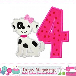 Dalmatian Puppy Numbers Applique Machine Embroidery Design (digital ...