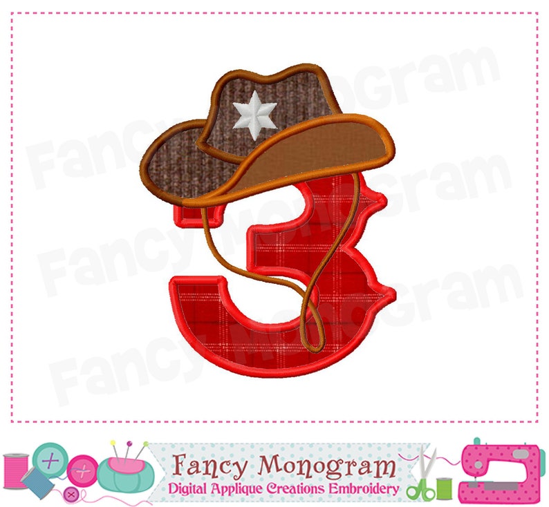 Cowboy Numbers Applique Design Birthday Numbers Embroidery - Etsy